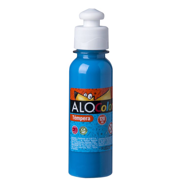 Témpera fluorescente azul 120 ml - ALOColor