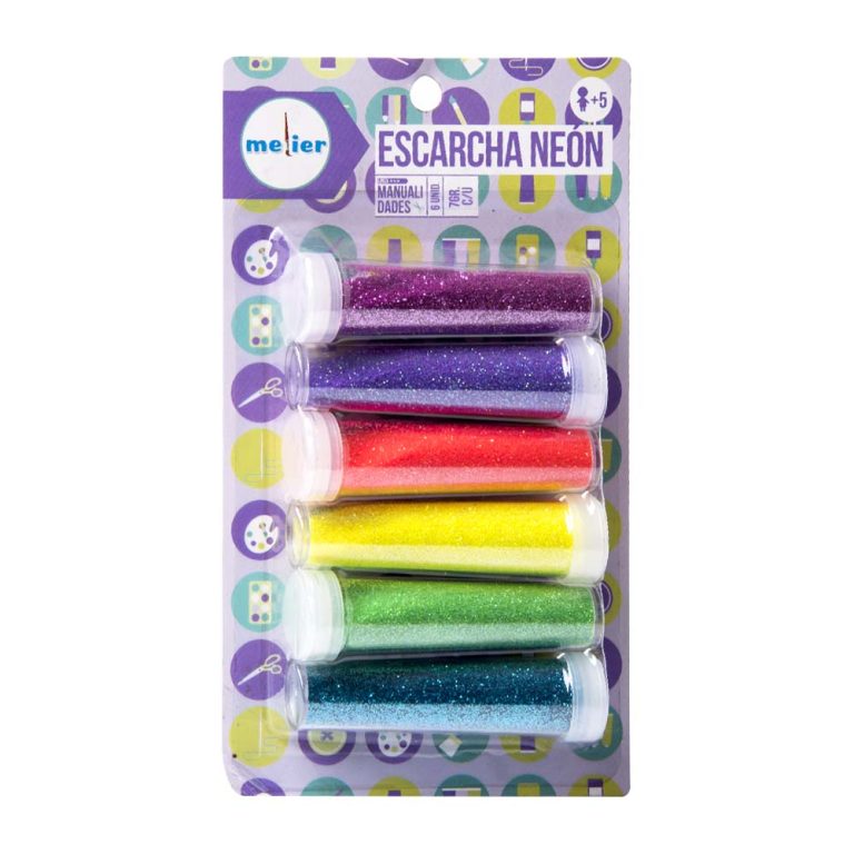 Escarchas Melier neón 6 frascos